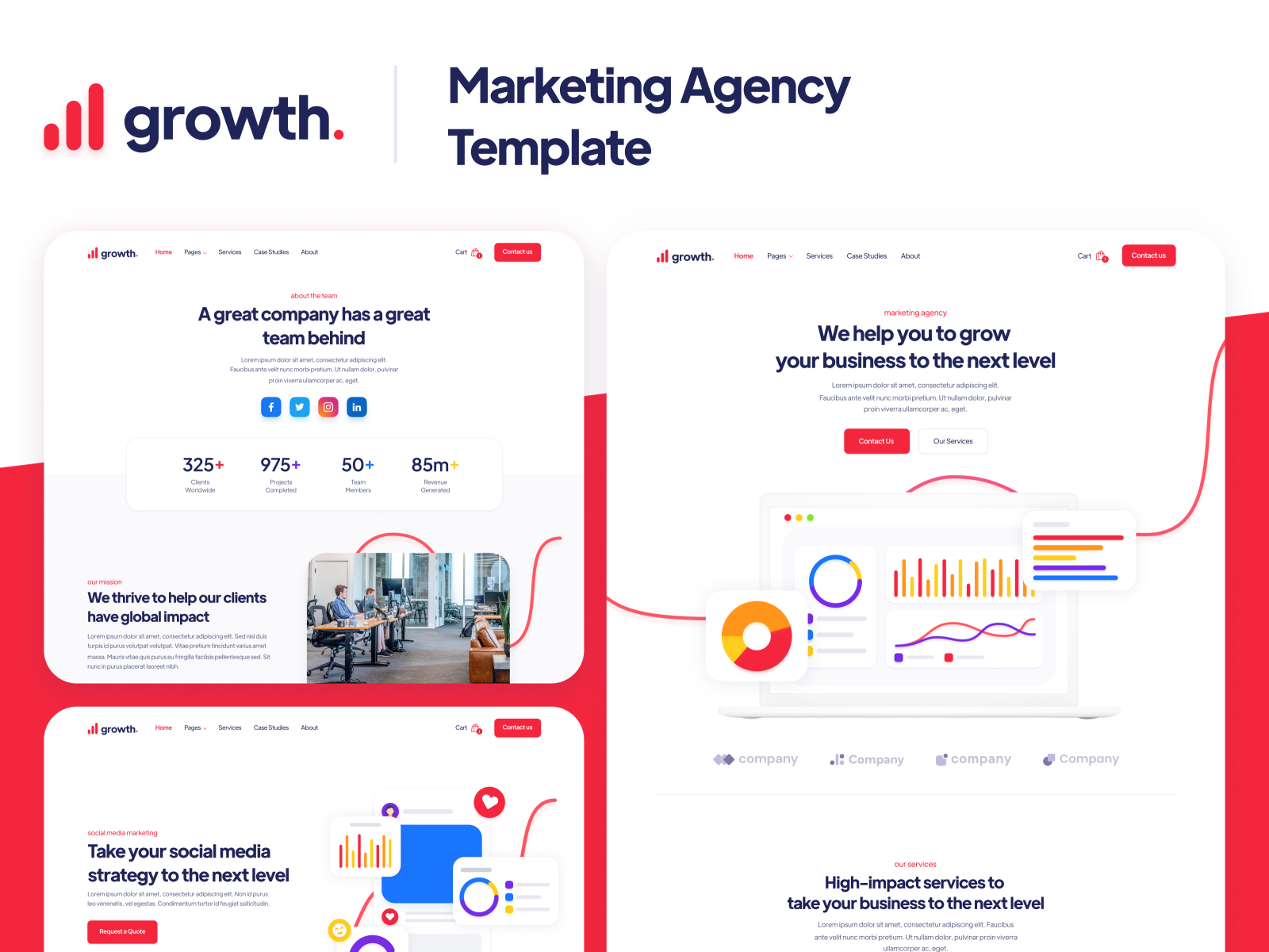 Presentation Growth Marketing Agency Webflow Template By BRIX 