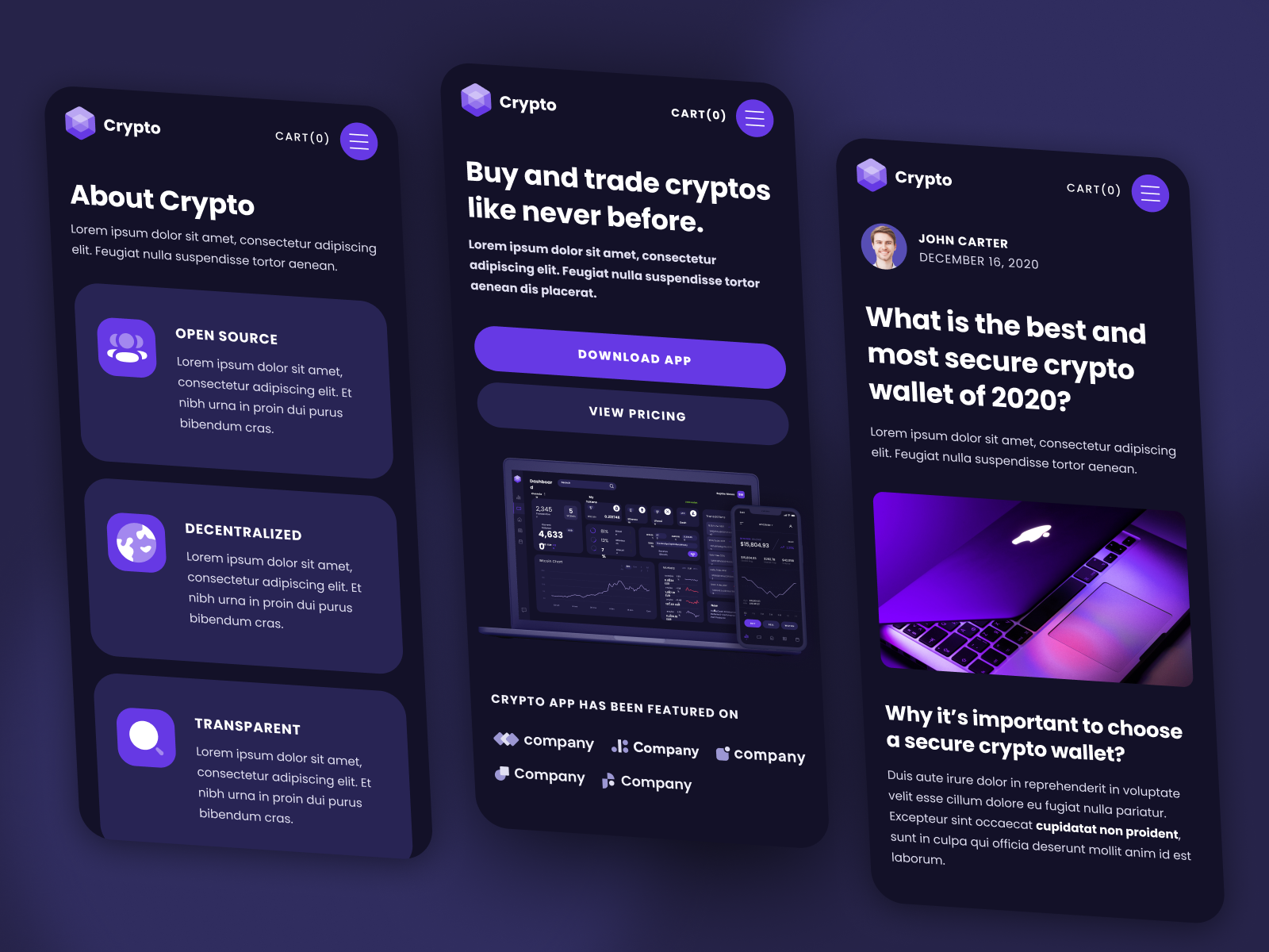 Mobile View - Crypto Blockchain Webflow Template by BRIX Templates for ...