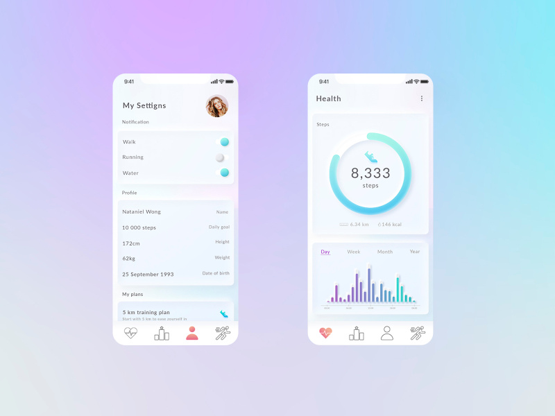 Health app/ UI design by Marija on Dribbble