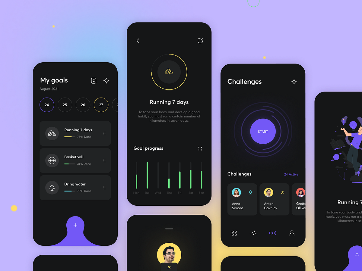 Motivation App Design by Cuberto on Dribbble