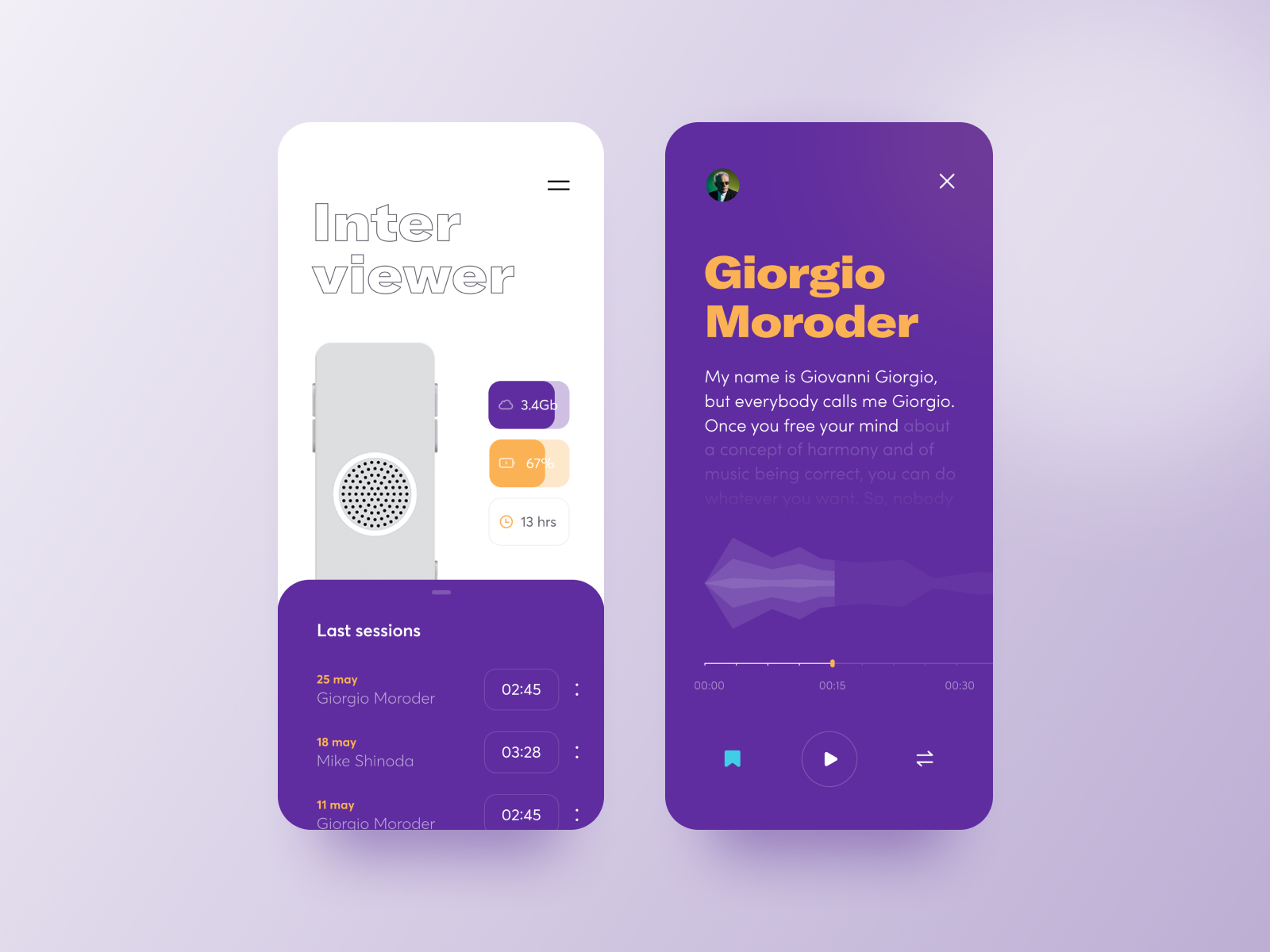 Interviewer Mobile App by Cuberto on Dribbble