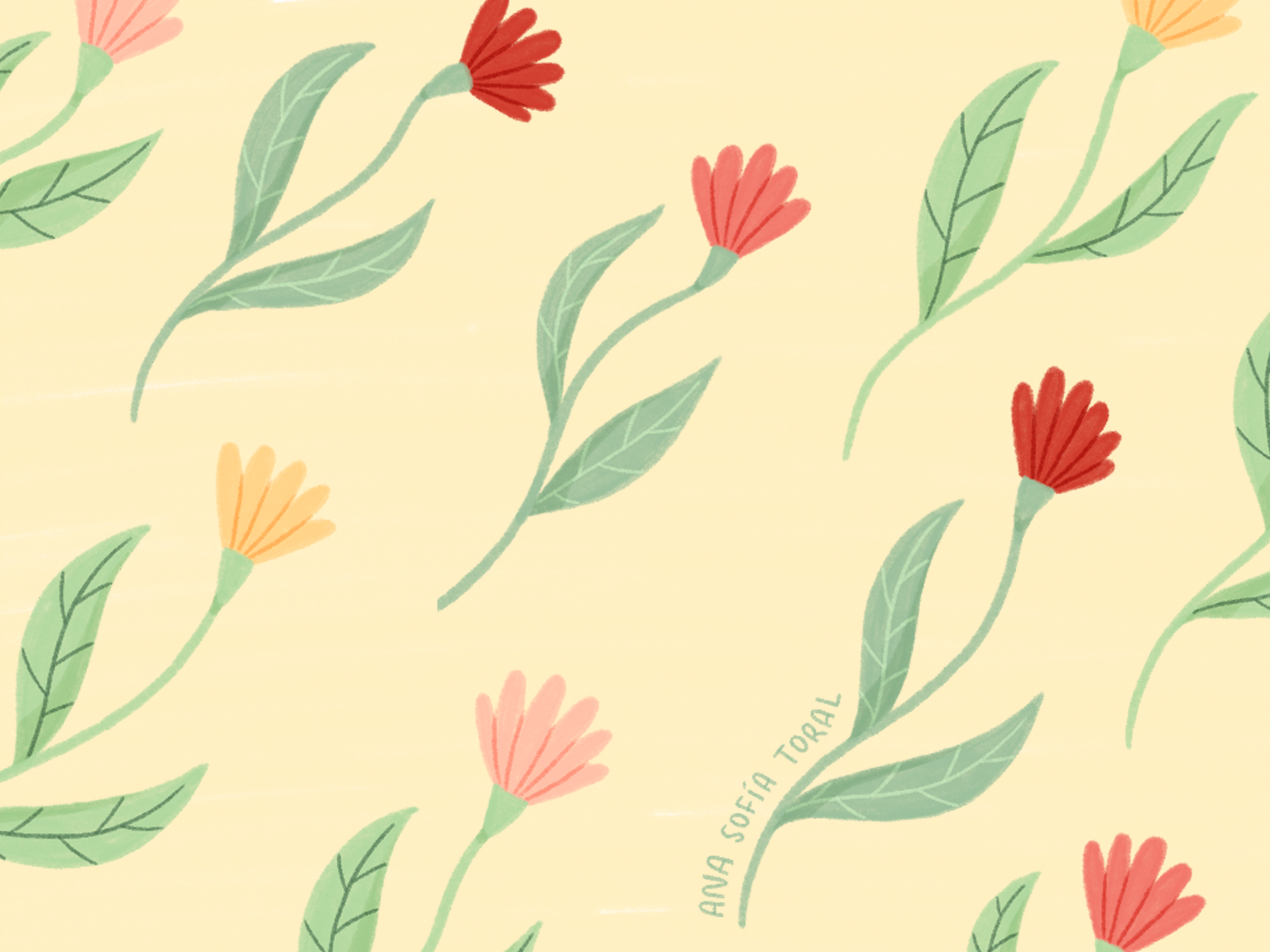 Flower pattern by Ana Sofía Toral on Dribbble