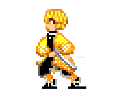 Zenitsu Pixel Art Sticker Zenitsu Pixel Art Discover Share Gifs Images
