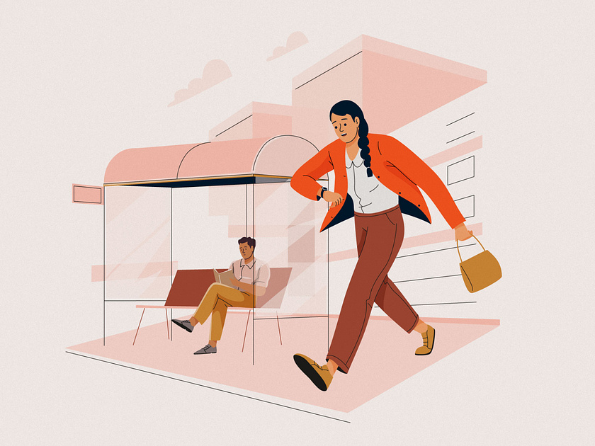 In a rush by Cami on Dribbble