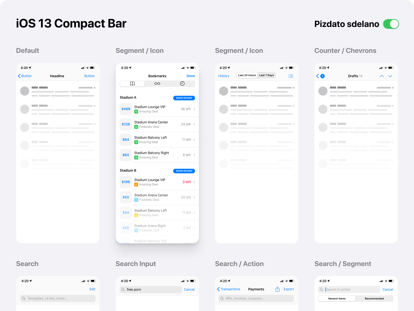 Dribbble - Native iOS 13 design kit for Figma - Appbar & Header Ui.png ...
