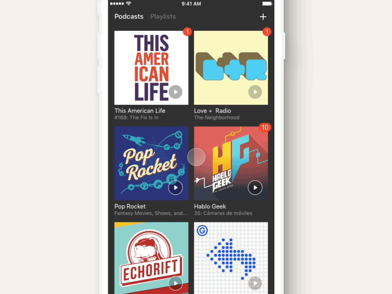 Cloudcast pull actions by Jonatan Castro on Dribbble