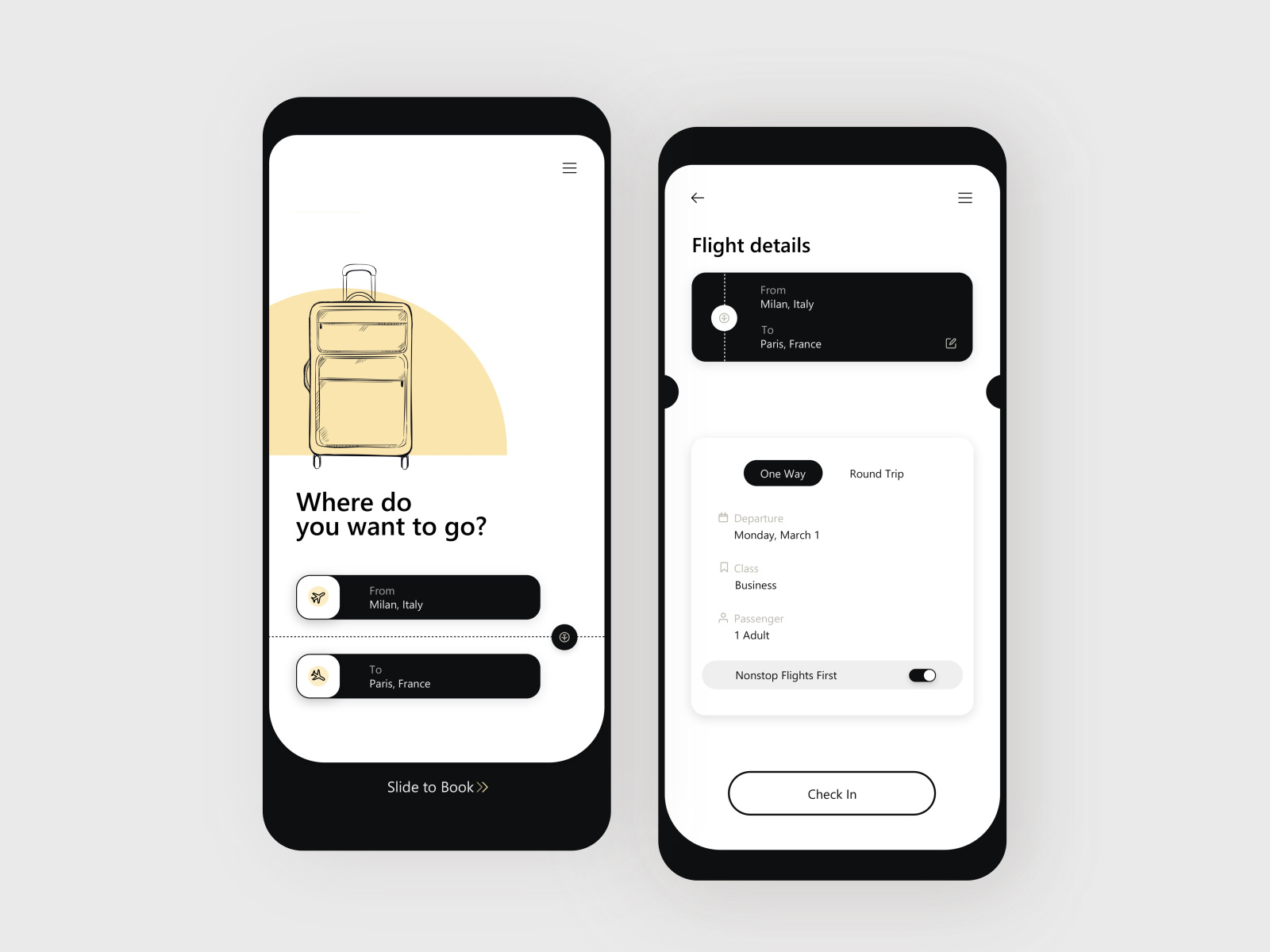 booking, flight app by Fatemeh Rashno on Dribbble