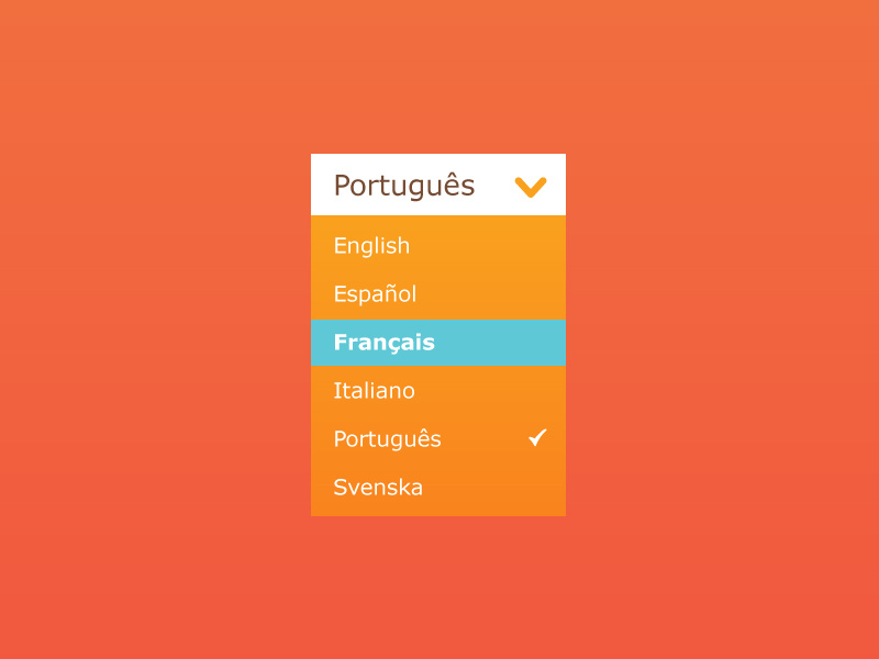 Day 056 - Language Selector by Filipa Amado on Dribbble