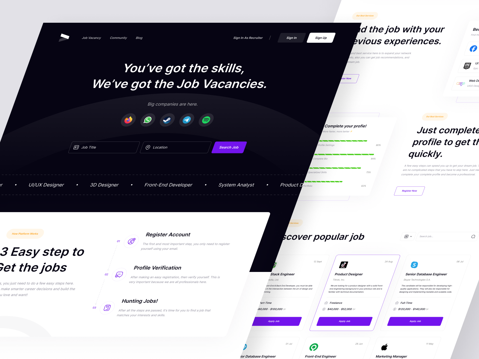 Job Search Landing Page by Mirza Faturrachman on Dribbble
