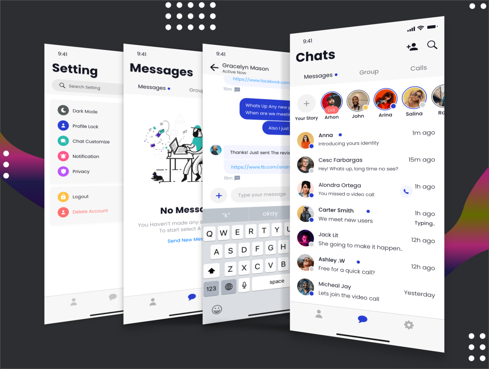 Uiheroes light messanger app by Arnold lemus on Dribbble
