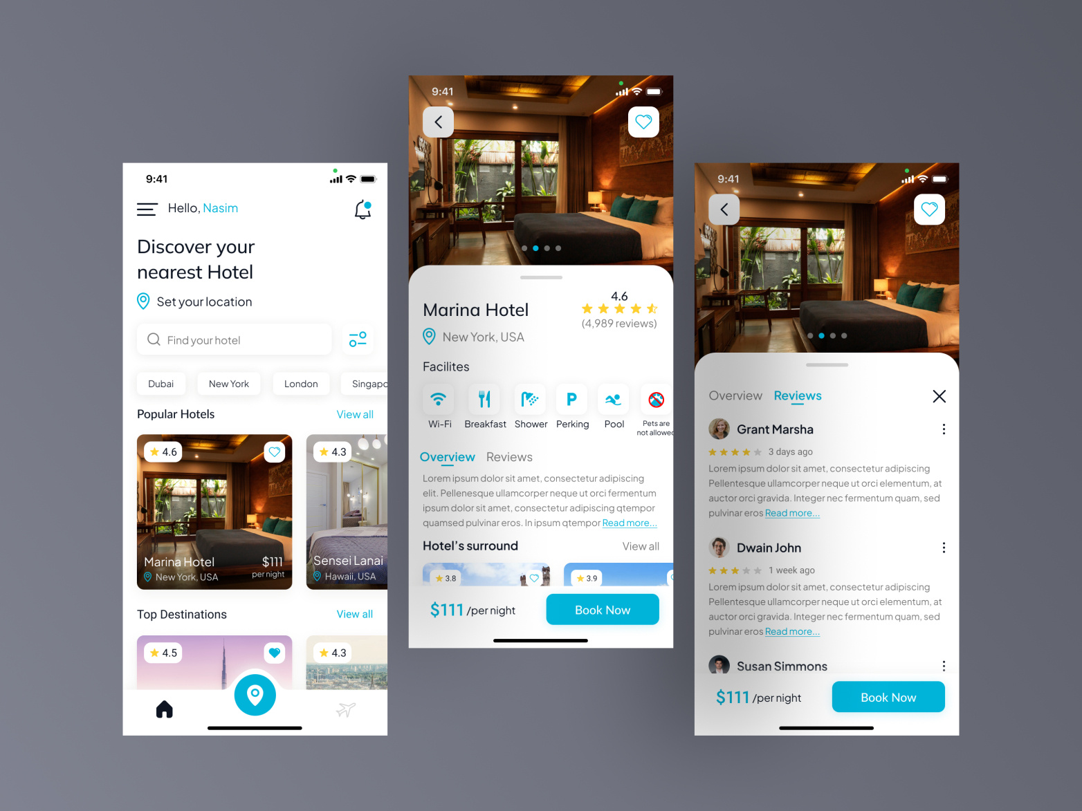 Hotel Booking UI by Rahim Uddin on Dribbble