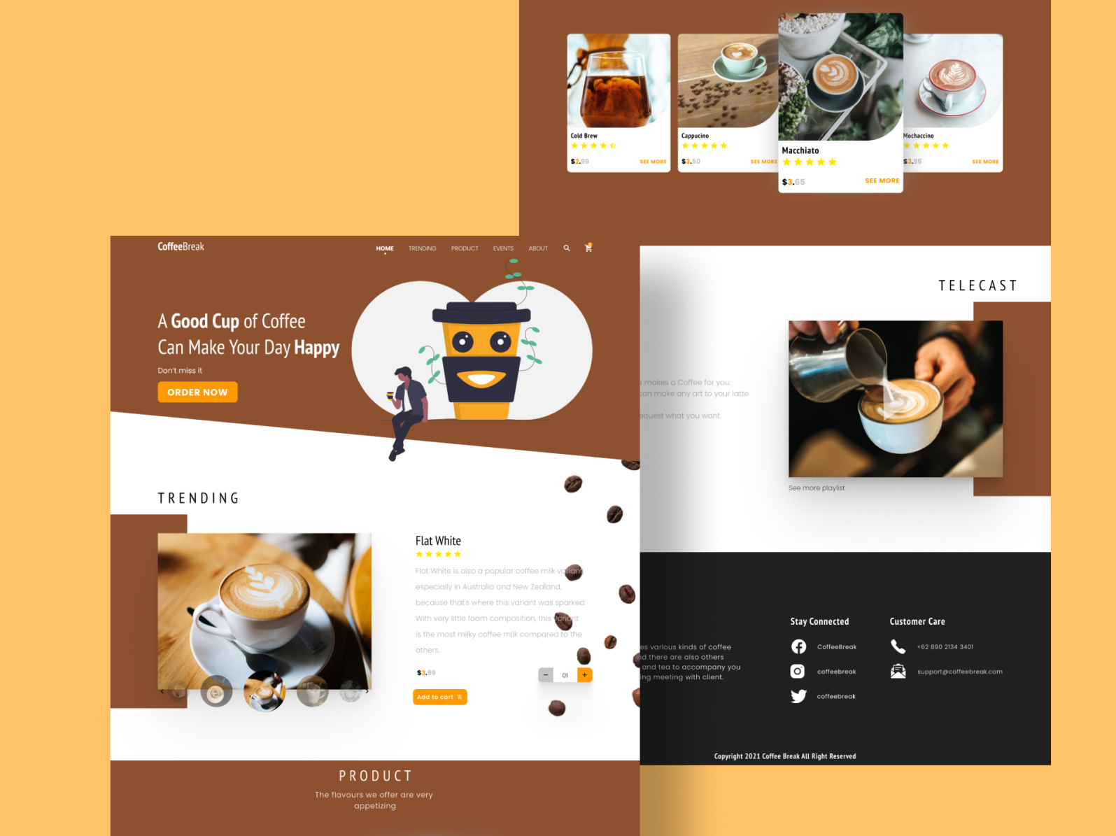Coffee Shop App Landing Page Design by Aldi Nugraha on Dribbble