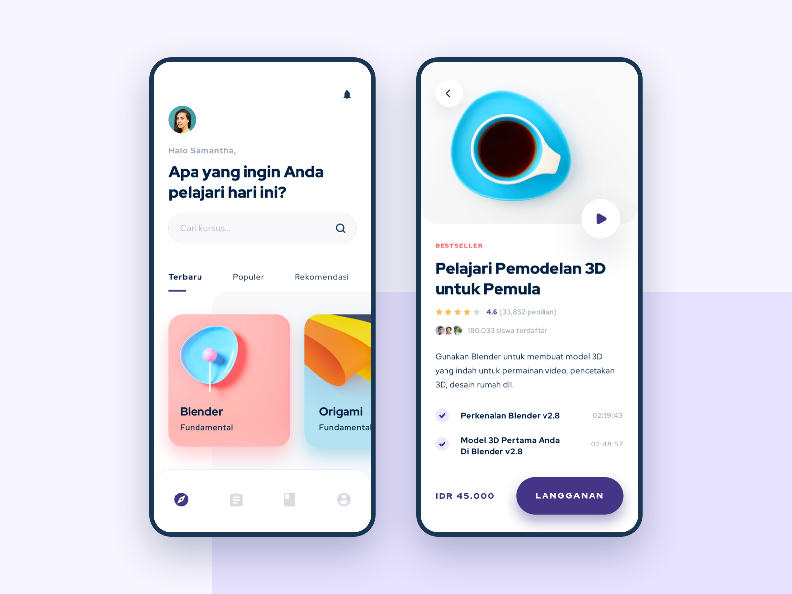 Course Mobile App Ui By Johar Wahyu Ngudiono On Dribbble