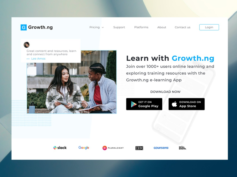 Hero section for Growth.ng by Duty Osamudiamen on Dribbble