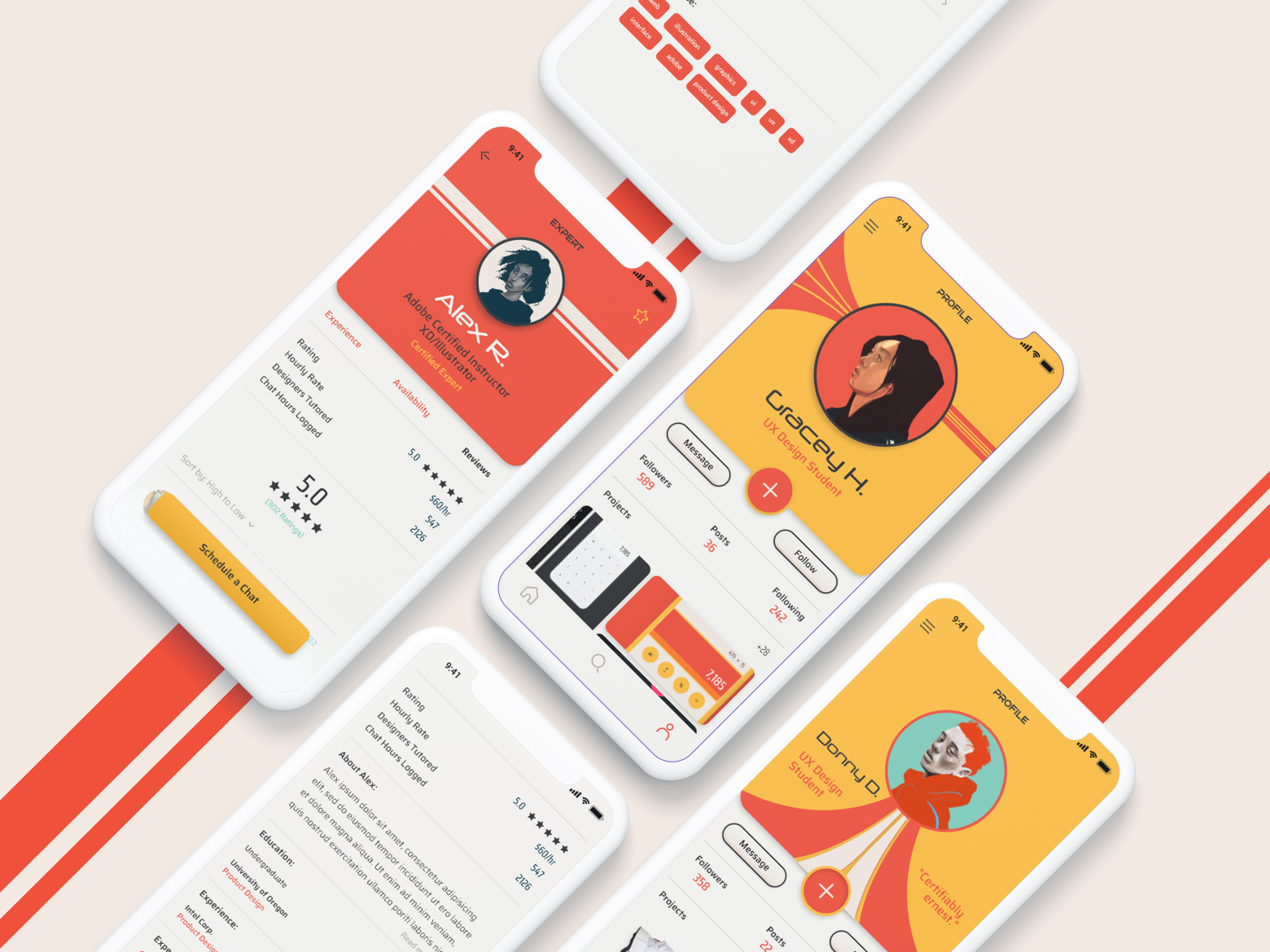 Tutor App User Profiles by Nicholas Dieren on Dribbble