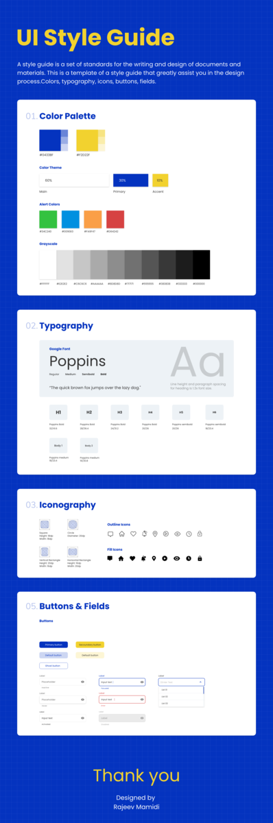 UI Style Guide by Rajeev Mamidi on Dribbble