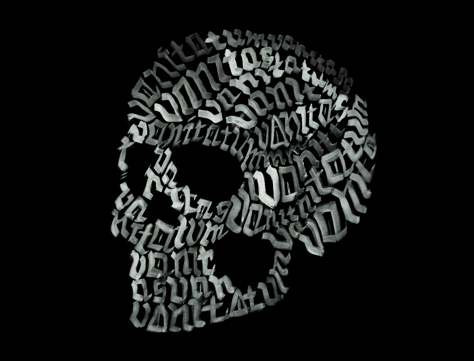 Calligraphy in Latin in the shape of a skull by Nikolay Scherevsky on ...