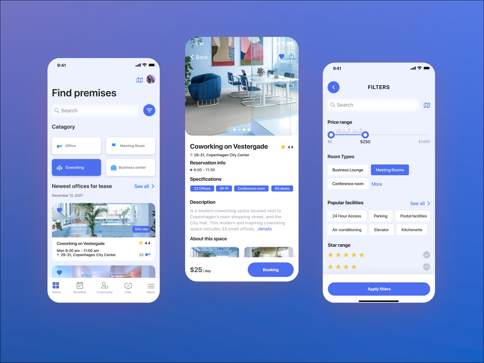 Office Co-working Space app by Oksana Kosiak on Dribbble