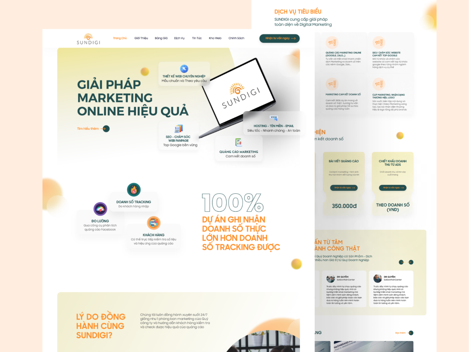 💻 Demo Layout Website SunDIGI Agency by Rimi Phan on Dribbble