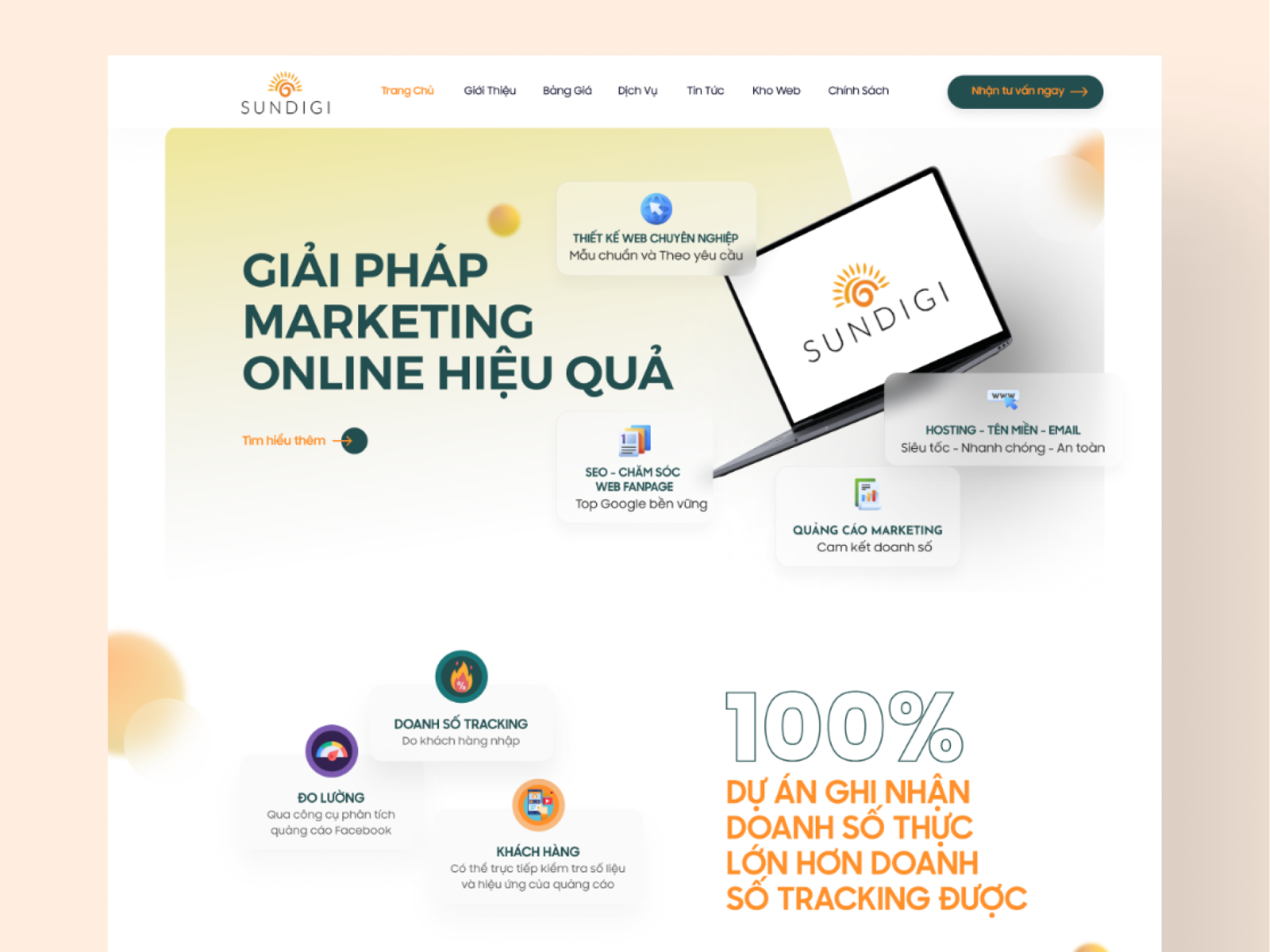 💻 Demo Layout Website SunDIGI Agency by Rimi Phan on Dribbble