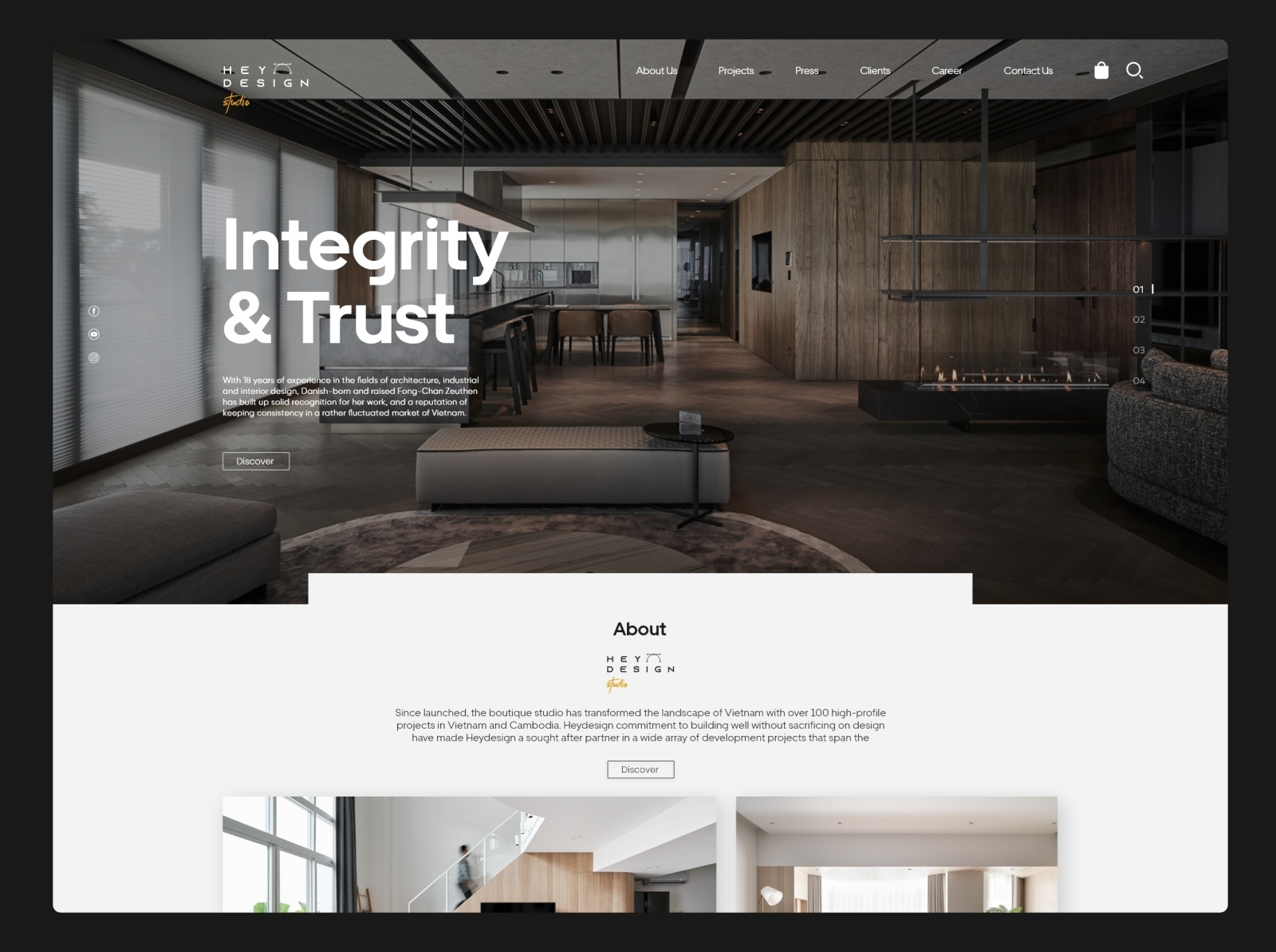Interior & Architects Homepage by Hey Design Studio on Dribbble