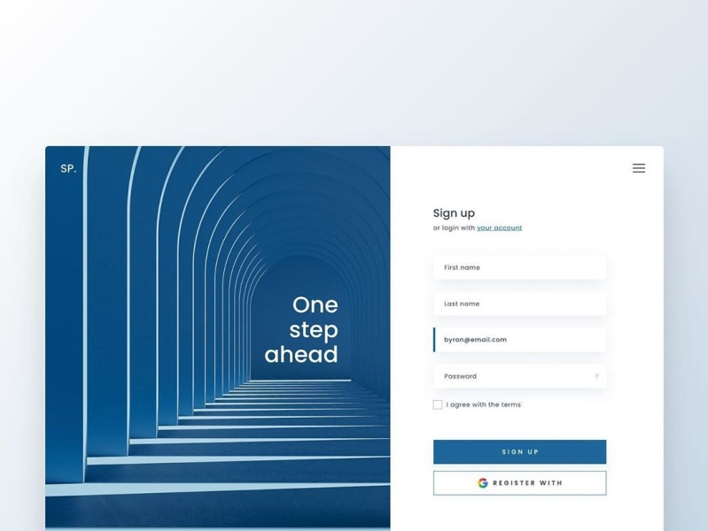 Sign up landingpage design by Khalid Almallahi on Dribbble