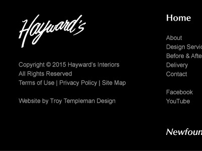 Hayward's Website Footer by Troy Templeman on Dribbble
