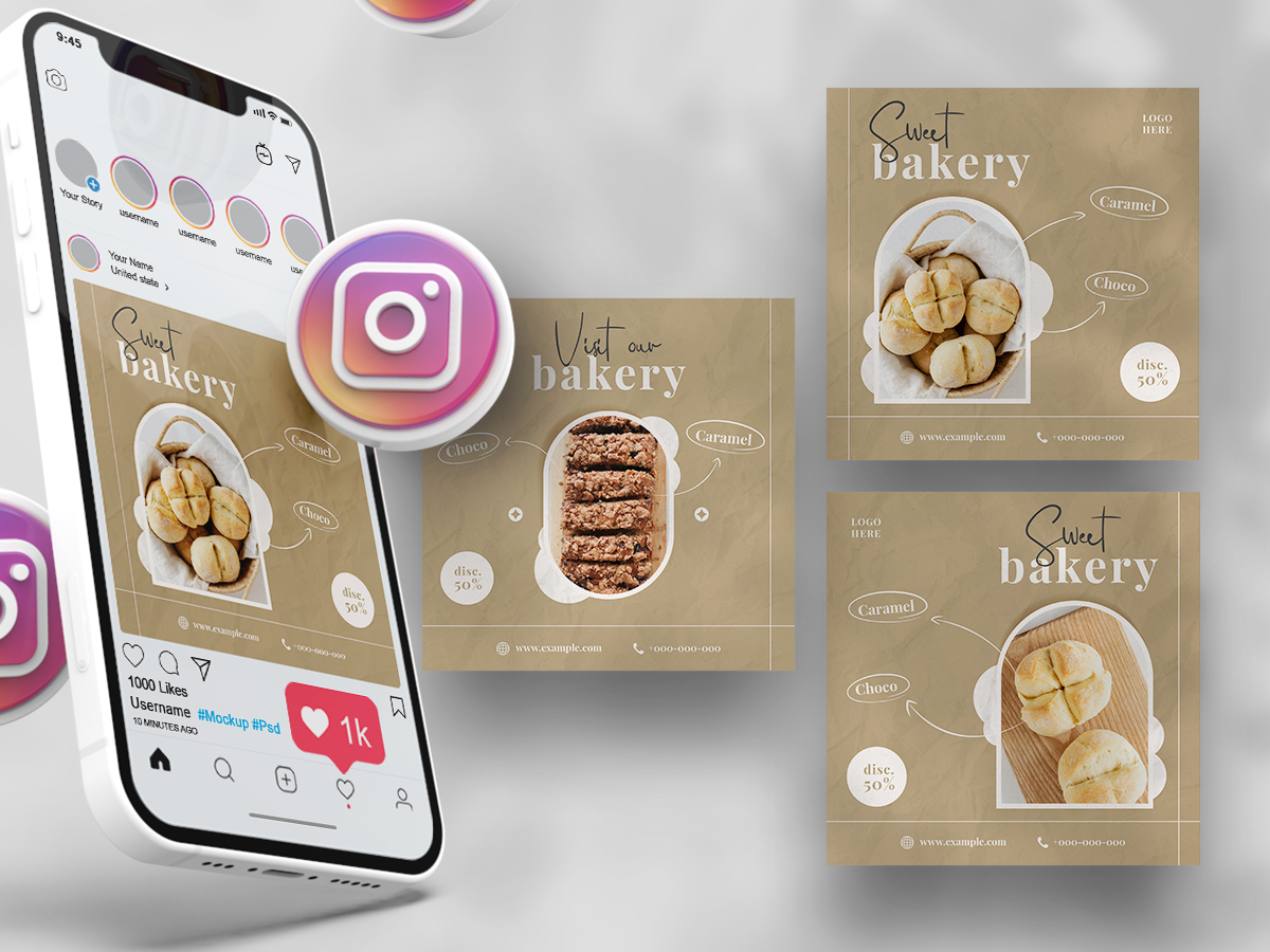 BAKERY SOCIAL MEDIA POST TEMPLATE by Wahyu Candra on Dribbble