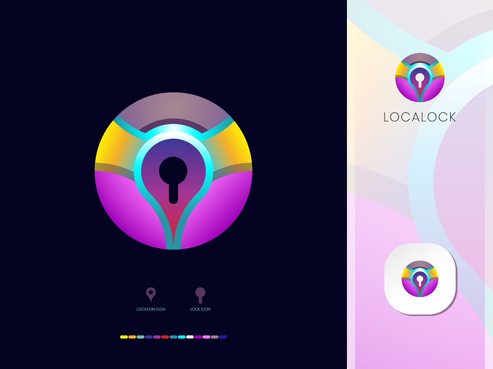 Location Icon + Lock Icon Modern Logo Design by Md Humayun Kabir for ...