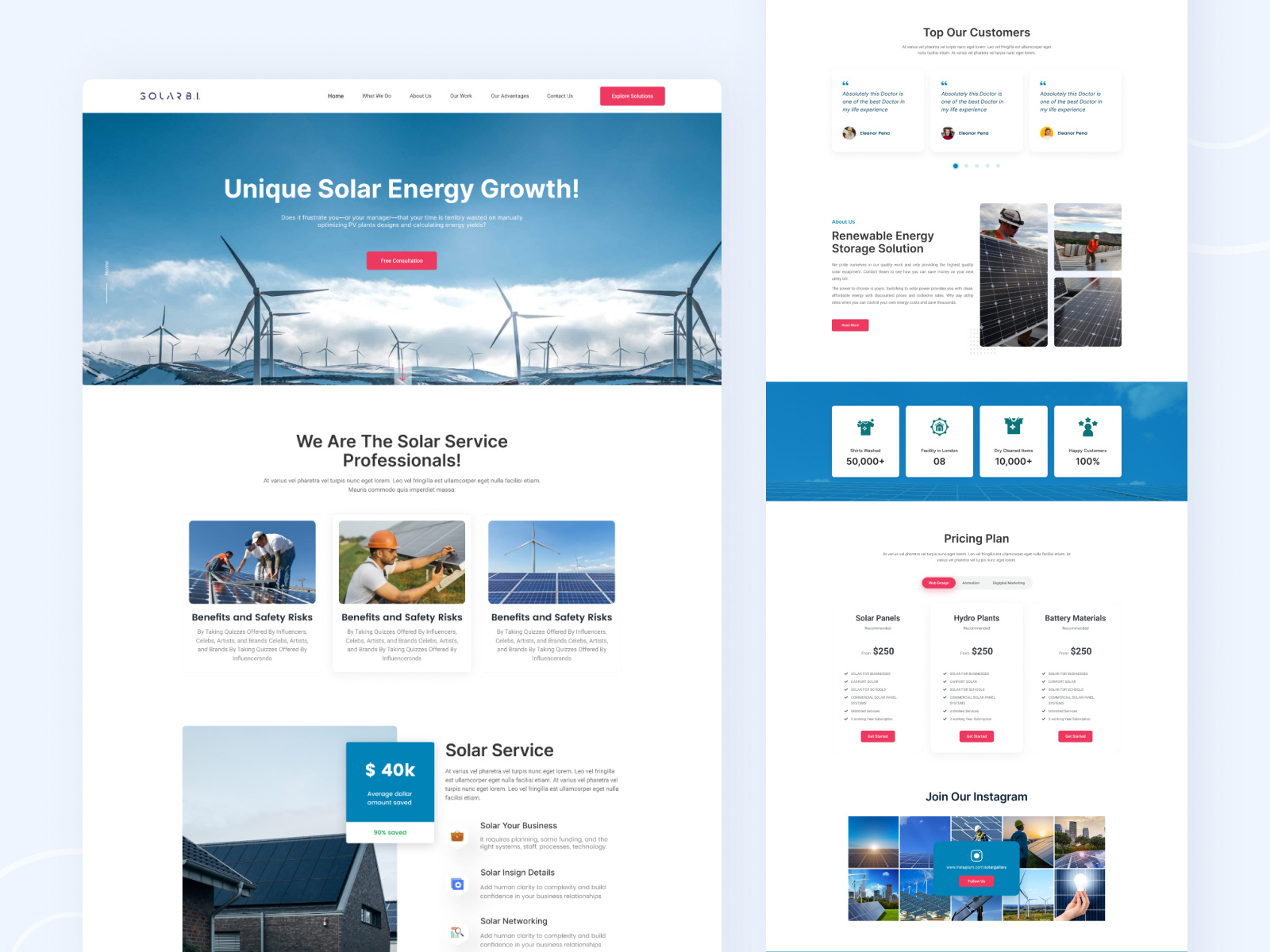 Solary - Solar Panel landing page by Omar Faruk on Dribbble