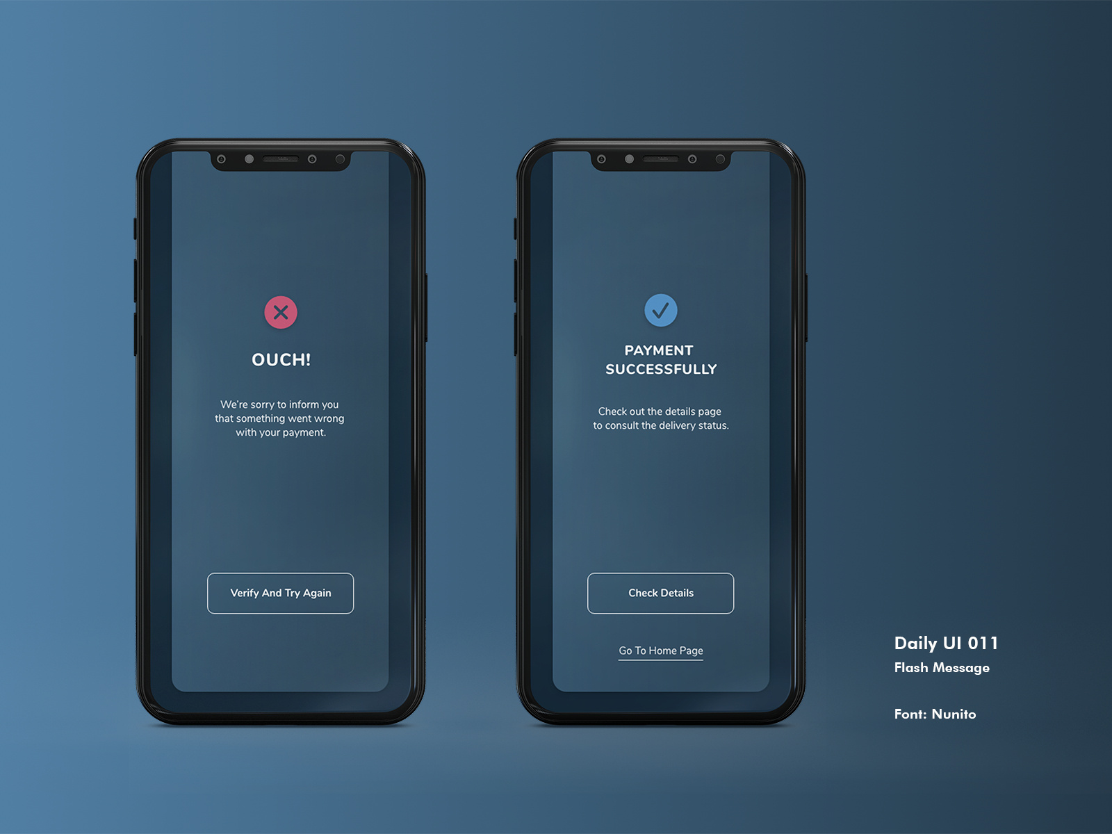Daily UI #011 - Flash Message by Ana Olímpia Santos on Dribbble