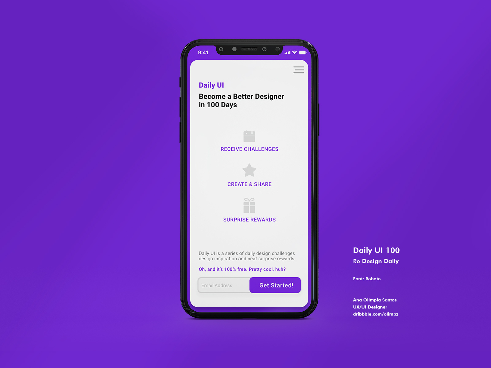 Re Design Daily Ui #100 DailyUi Challenge by Ana Olímpia Santos on Dribbble