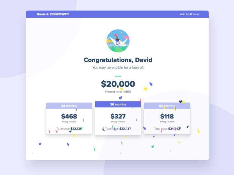 Quote Offer Screen by Simon Vrachliotis on Dribbble