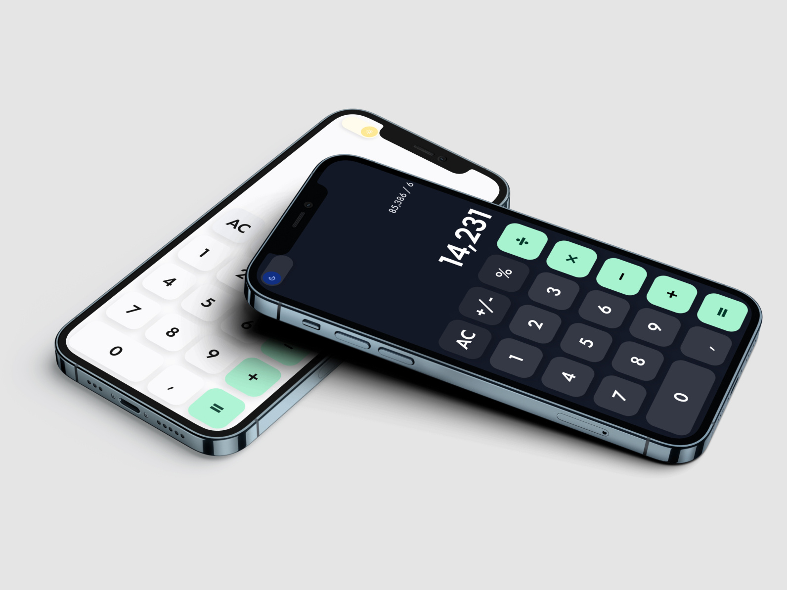 Sleek calculator dark/light mode by Adam Karlsson on Dribbble