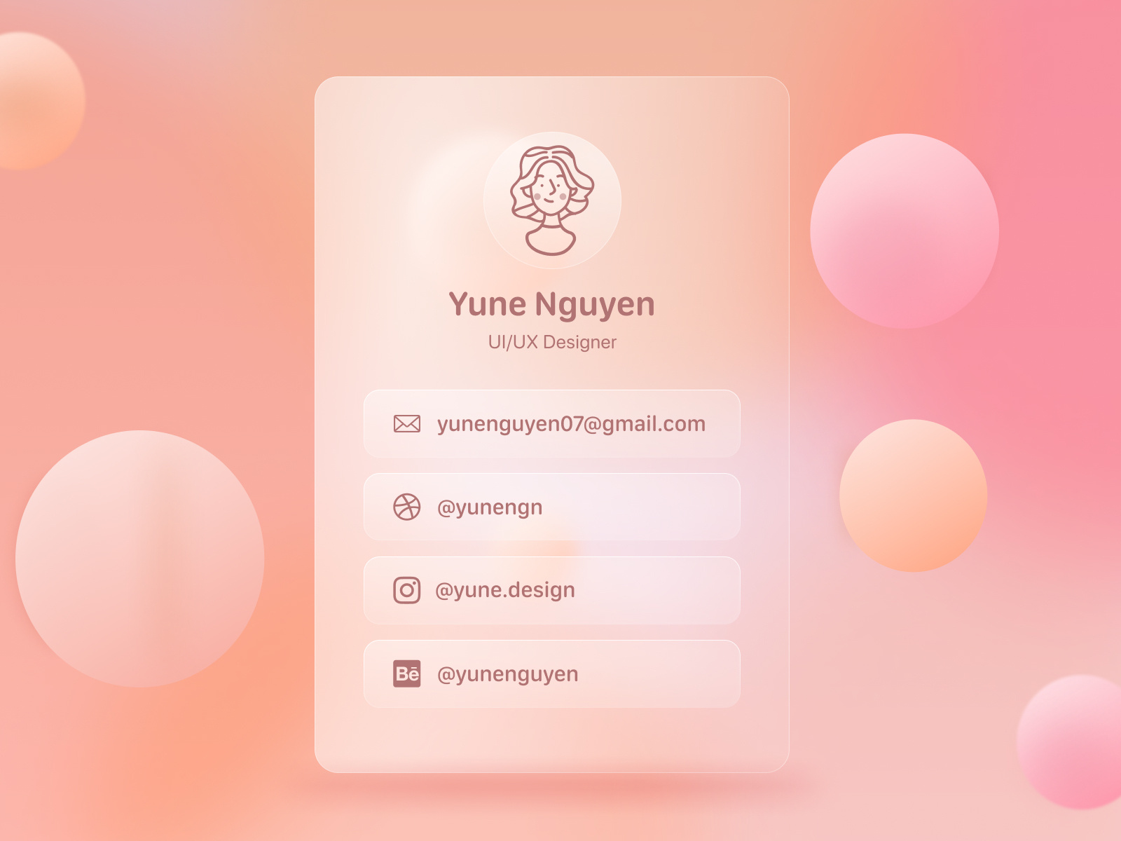 Contact Card by Yune Nguyen on Dribbble