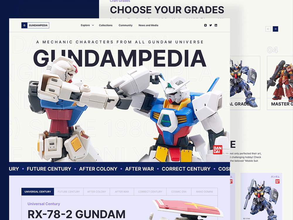 Gundampedia - Gunpla Landingpage by R Ghozia U for Pixelz on Dribbble