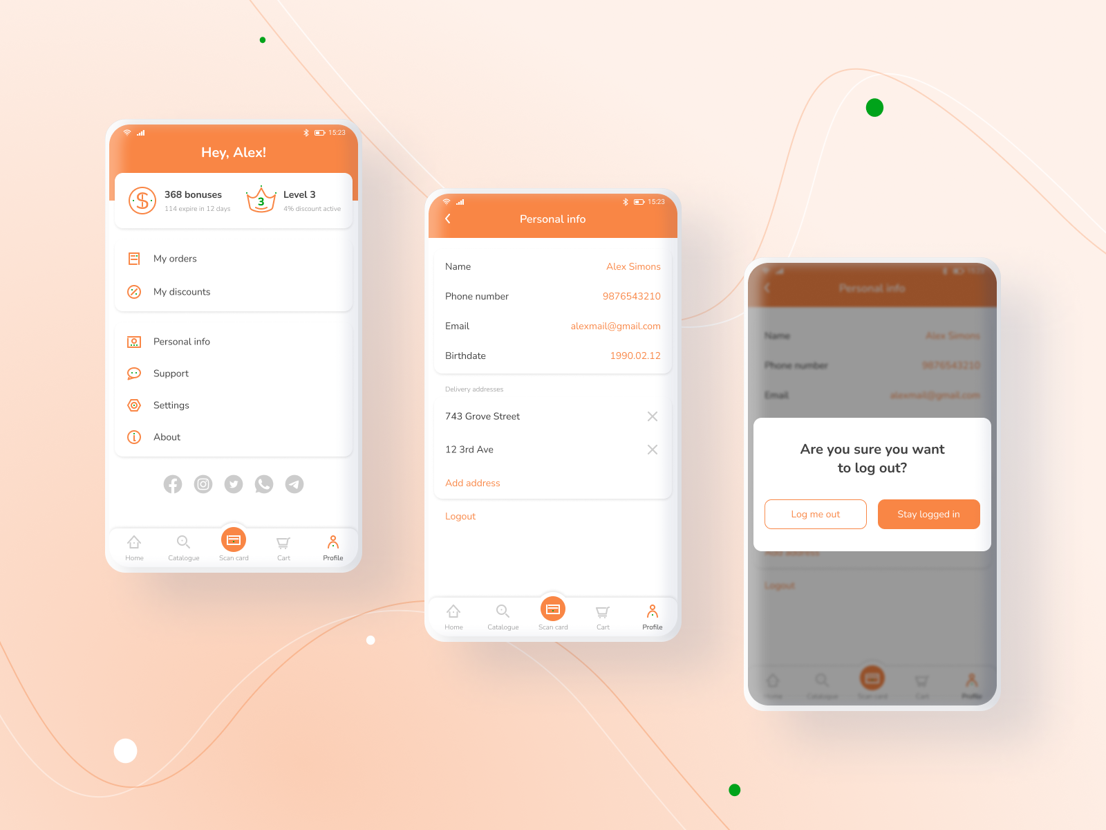 Logout page for grocery store app by Olesya on Dribbble