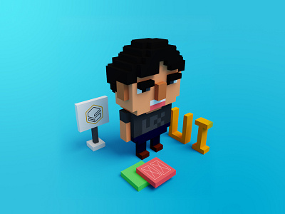 Character 3D Pixel by AnapatJ. for Skooldio on Dribbble