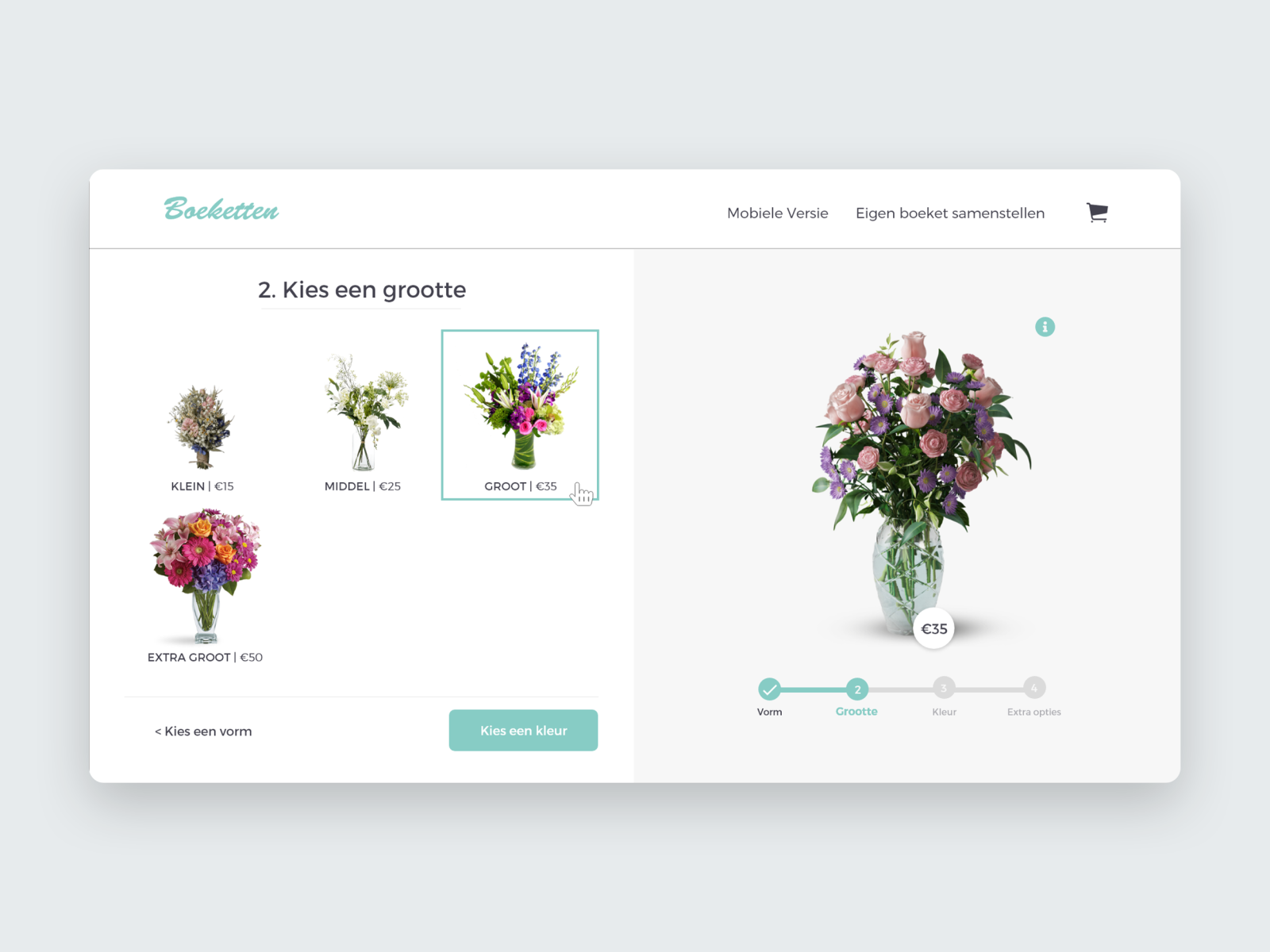 Custom Bouquets Desktop by Sebastiaan on Dribbble