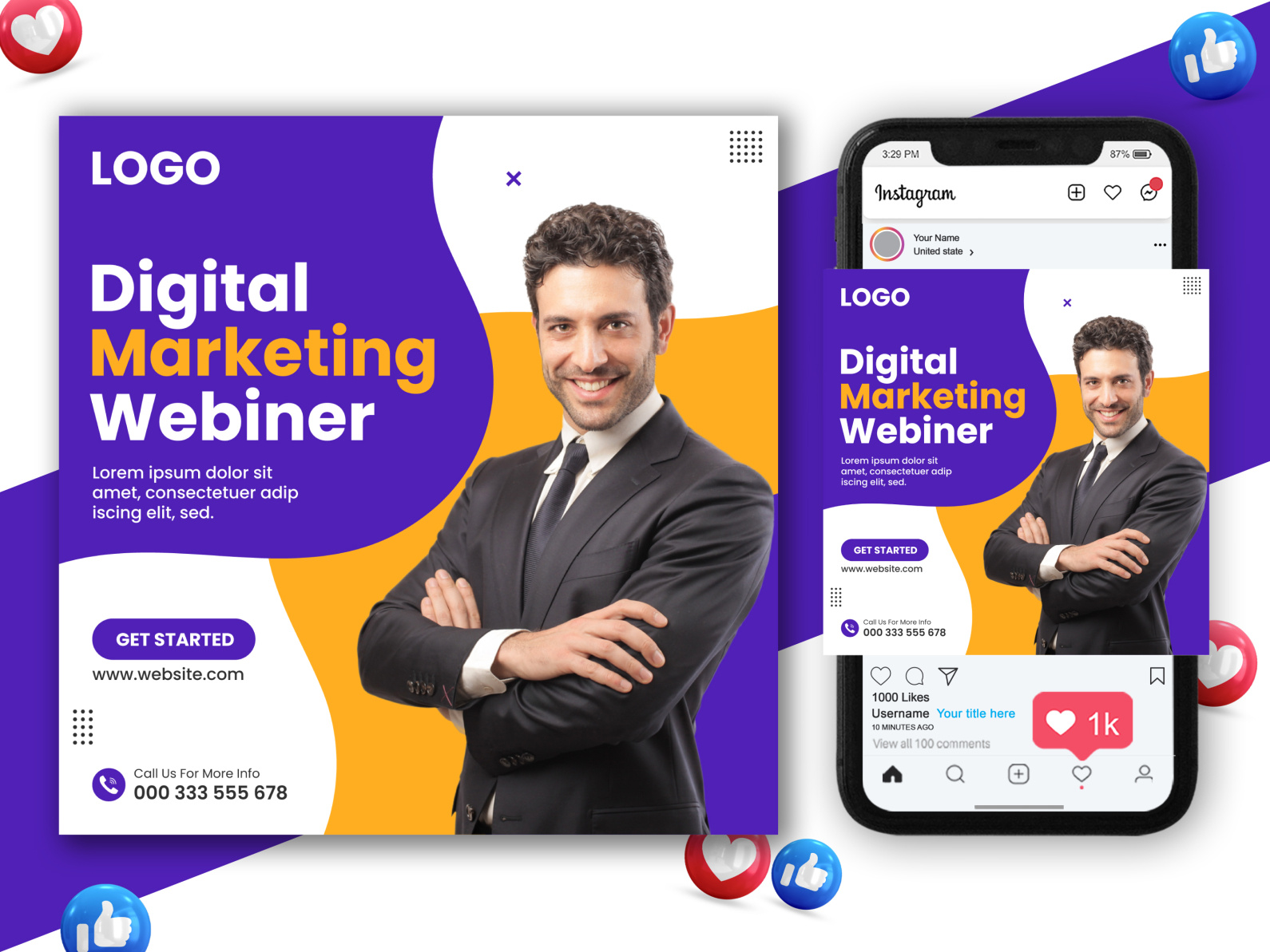 Corporate Social Media Post Design Templete by Rifat Tanvir on Dribbble