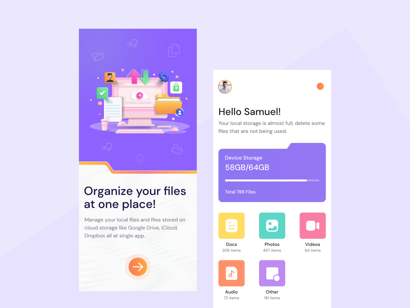 Android app UI concept- Storage Management by Siddheshwar Chandravanshi ...