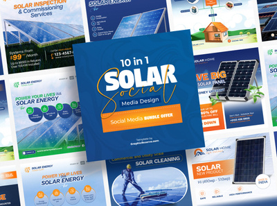 Solar Social Media Banner Template Bundle_v1 by VisualGraphics on Dribbble