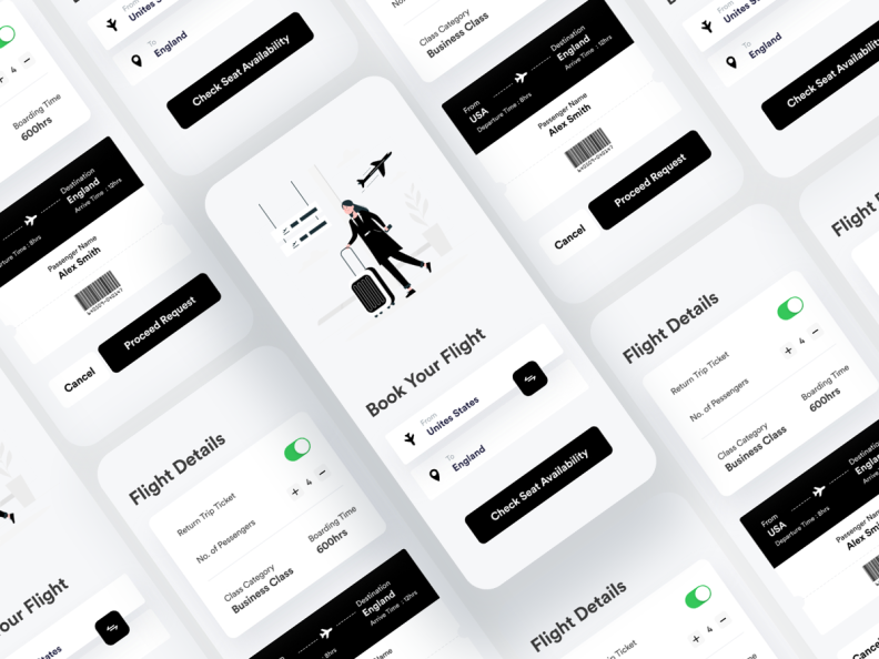 Flight Booking App UI Concept by Mohammad Hasan on Dribbble
