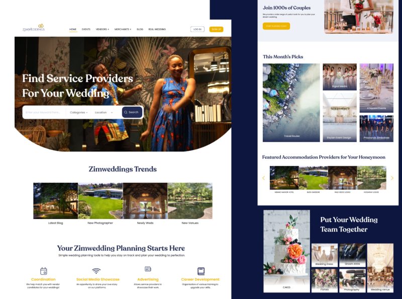 Zim Wedding Redesign by Abraham John on Dribbble