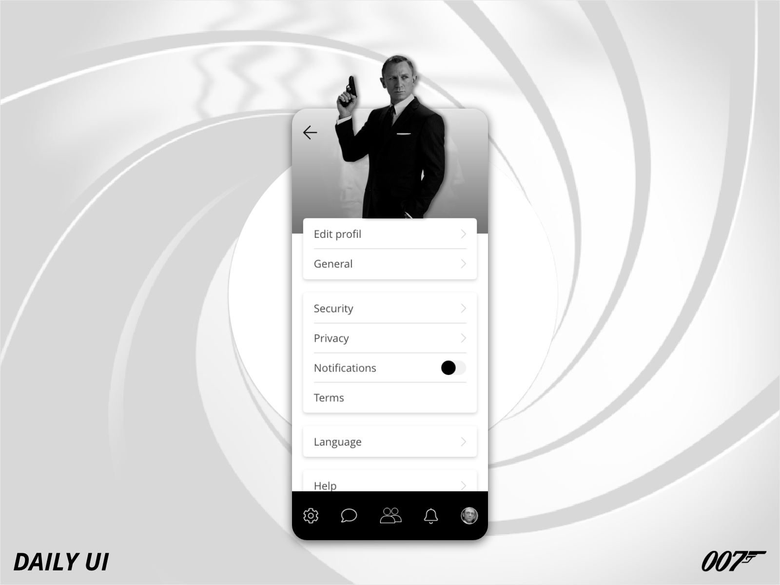 Daily UI - 007 - Settings by LEILA GIRARD on Dribbble