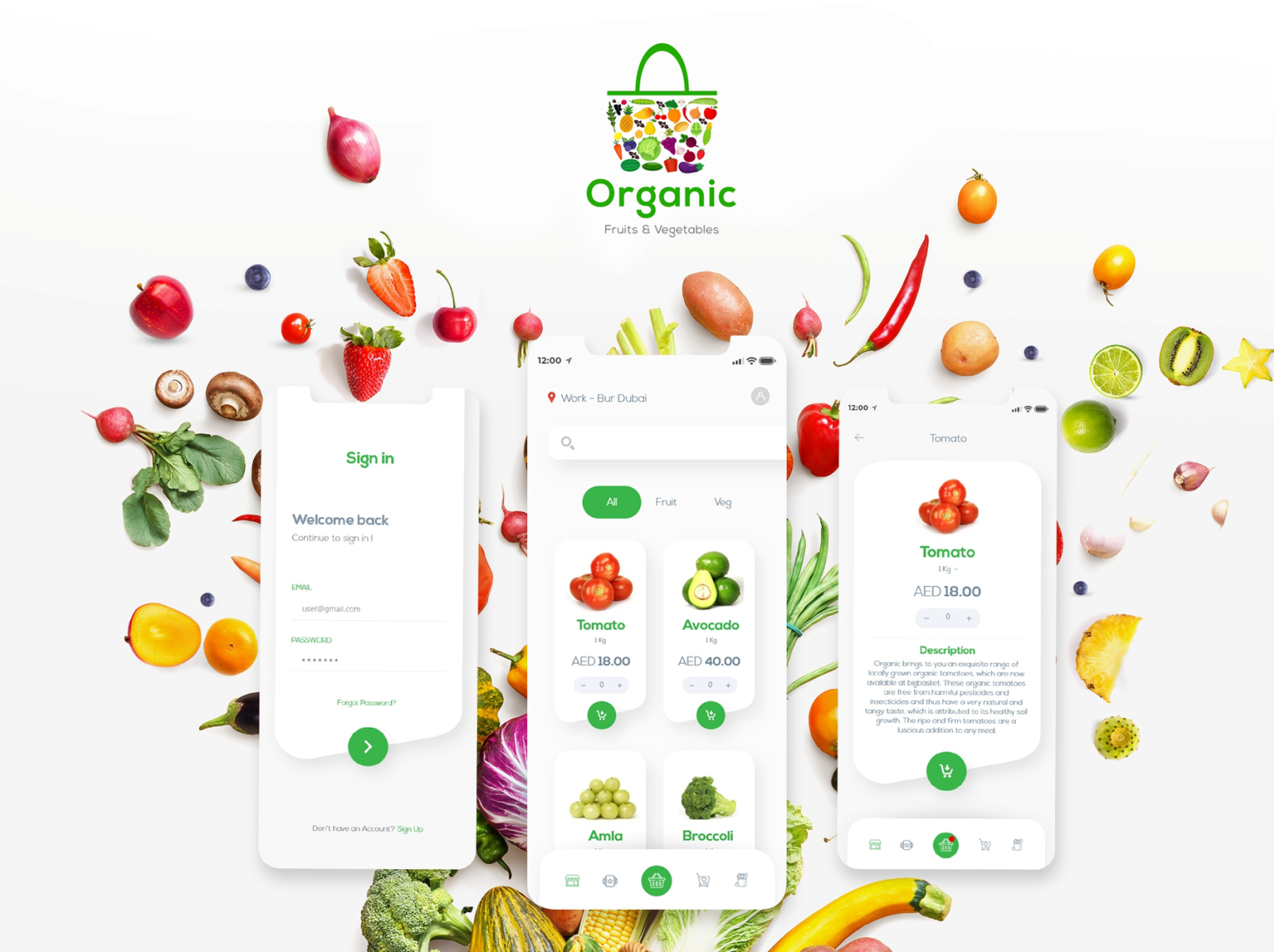Organic Fruits & Vegetables Delivery app by creatives on Dribbble