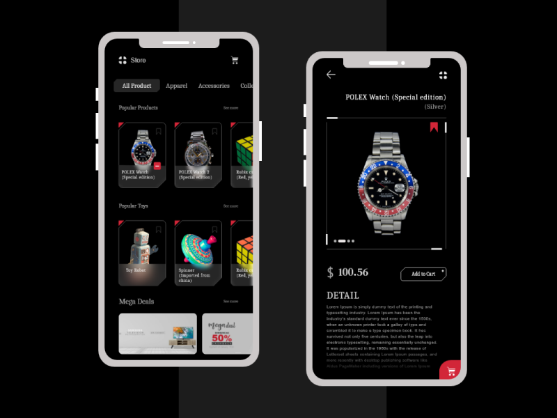 Dark E-Commerce Store Theme by SAKIB | Idea's Lab on Dribbble