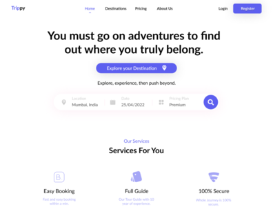Trippy : Travel Website by Streamline on Dribbble