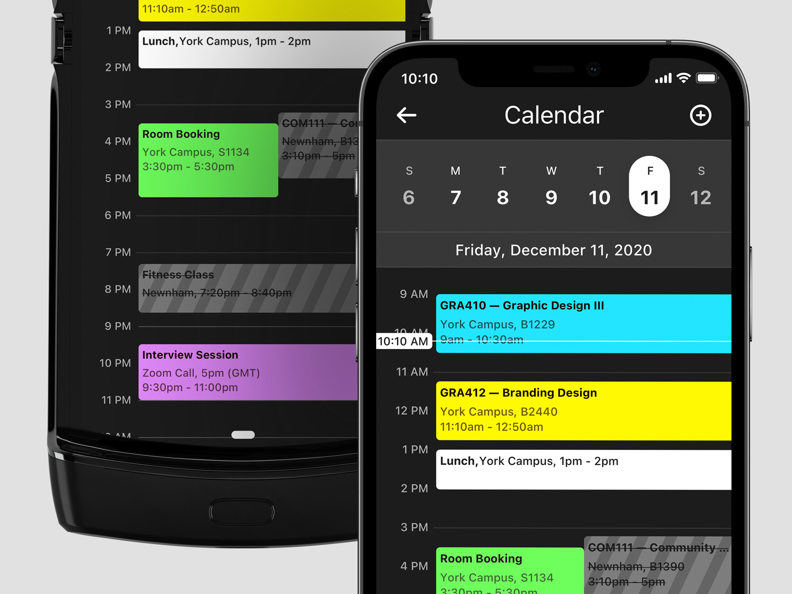 College timetable in Seneca app by DesignSpot on Dribbble