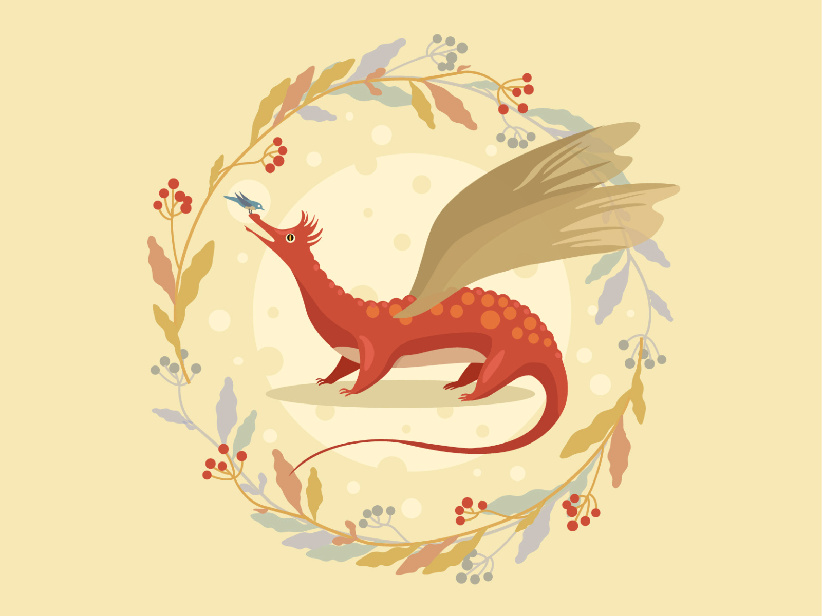 Dragon meet Bird by Tatiana Lishaeva on Dribbble